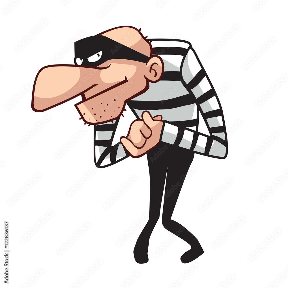 Thief, vector art and illustration Stock Vector | Adobe Stock