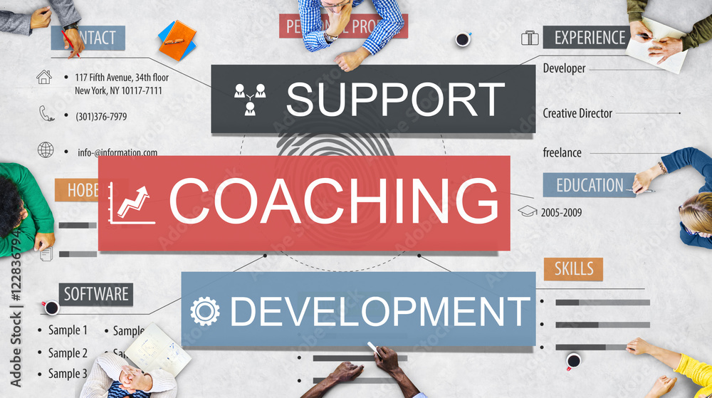 Coaching Support Development Guide Leader Concept foto de Stock | Adobe ...