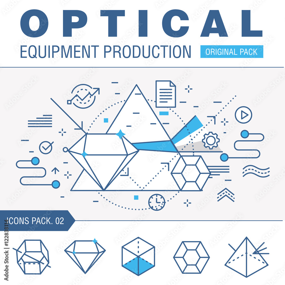 Modern optical development flat industry. Thin line laboratory m Stock ...