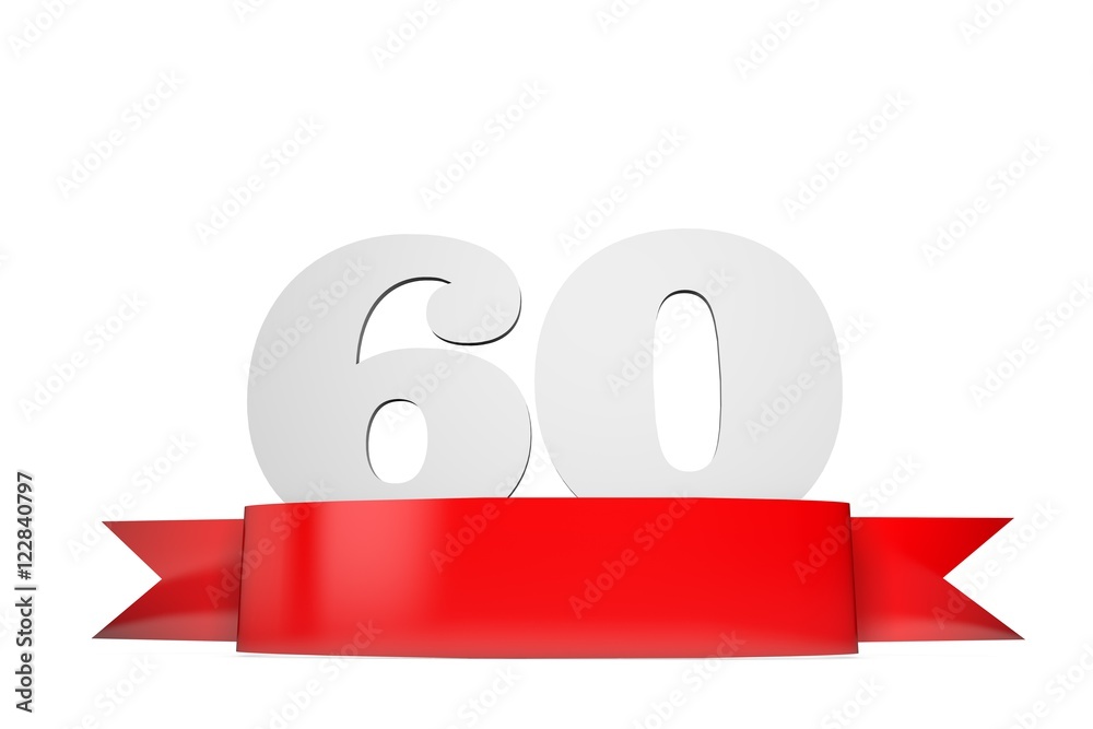 Number 60 red ribbon banner Stock-Illustration | Adobe Stock