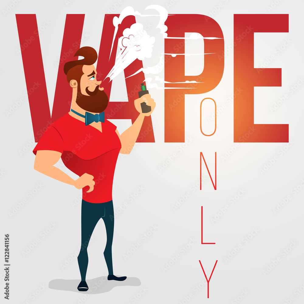 cartoon advertising background for vape Stock Vector | Adobe Stock