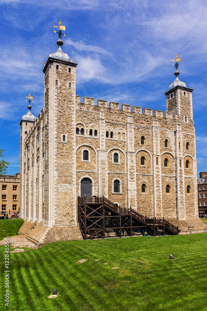 Tower of London - historic castle on River Thames bank. London. Stock ...