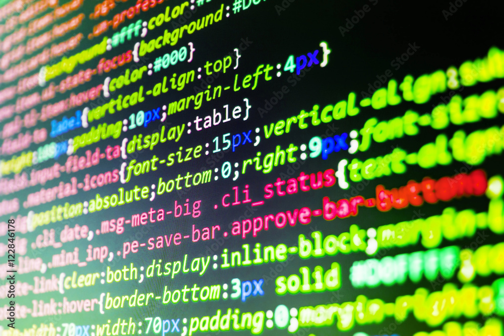 Programmer developer screen. Mobile app developer. Server logs analysis ...