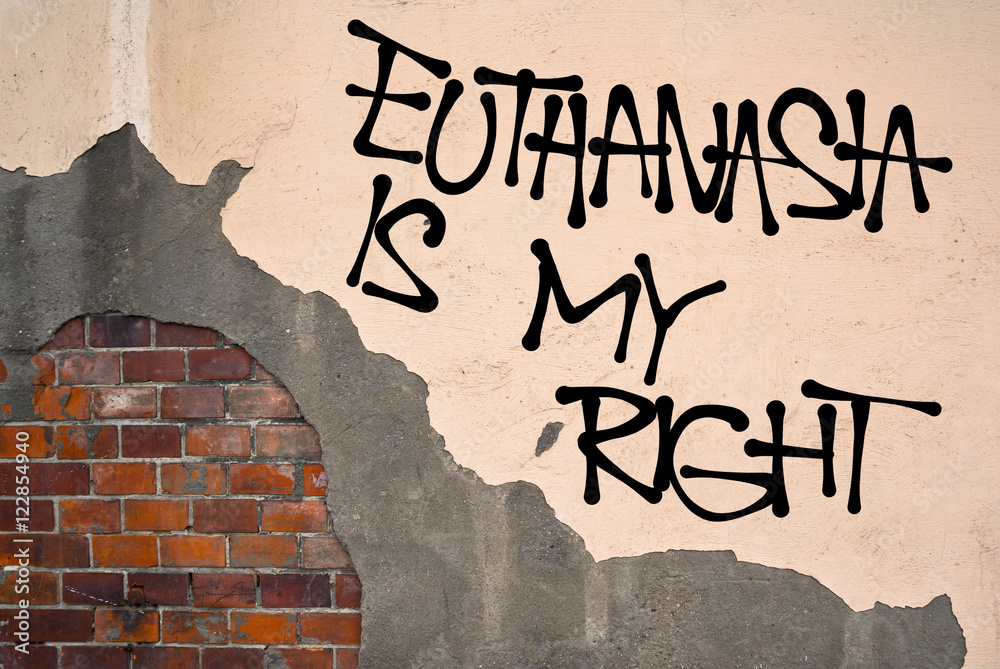 Euthanasia Is My Right - handwritten graffiti sprayed on the wall ...