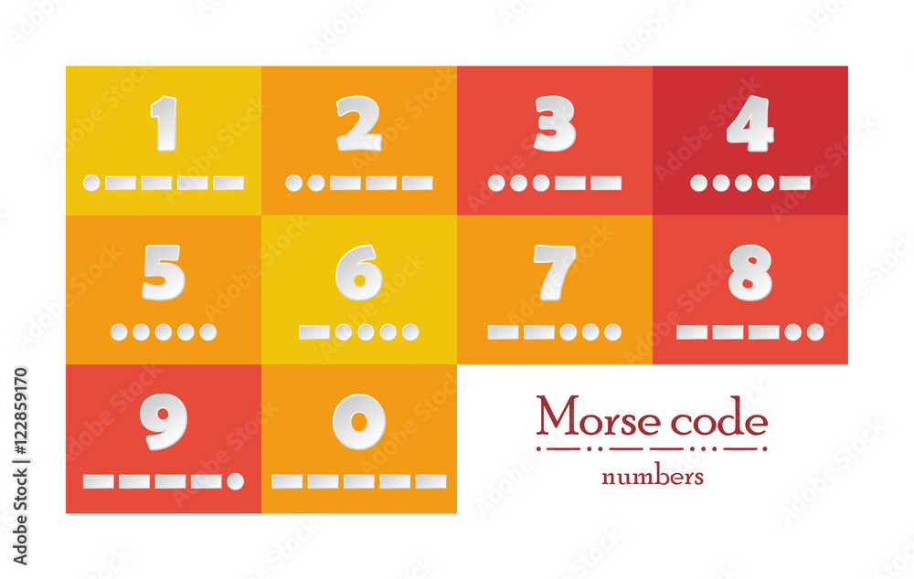 Numbers in morse code Stock Vector | Adobe Stock