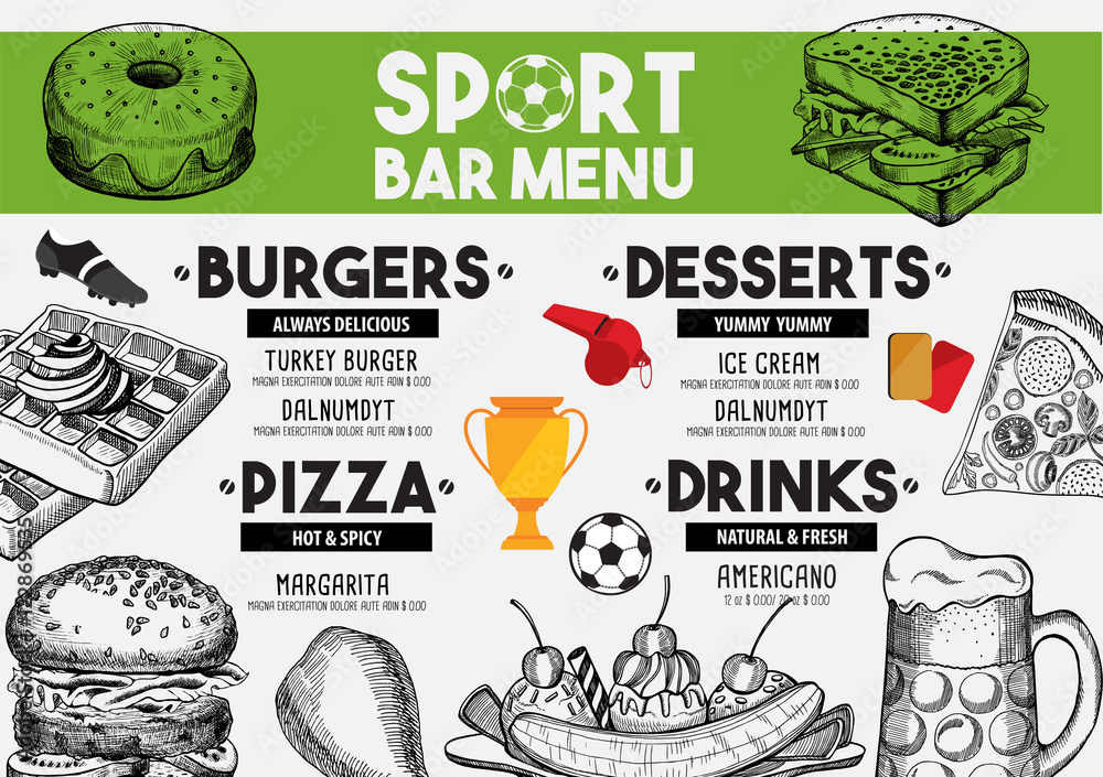 Sports Bar Menu Template