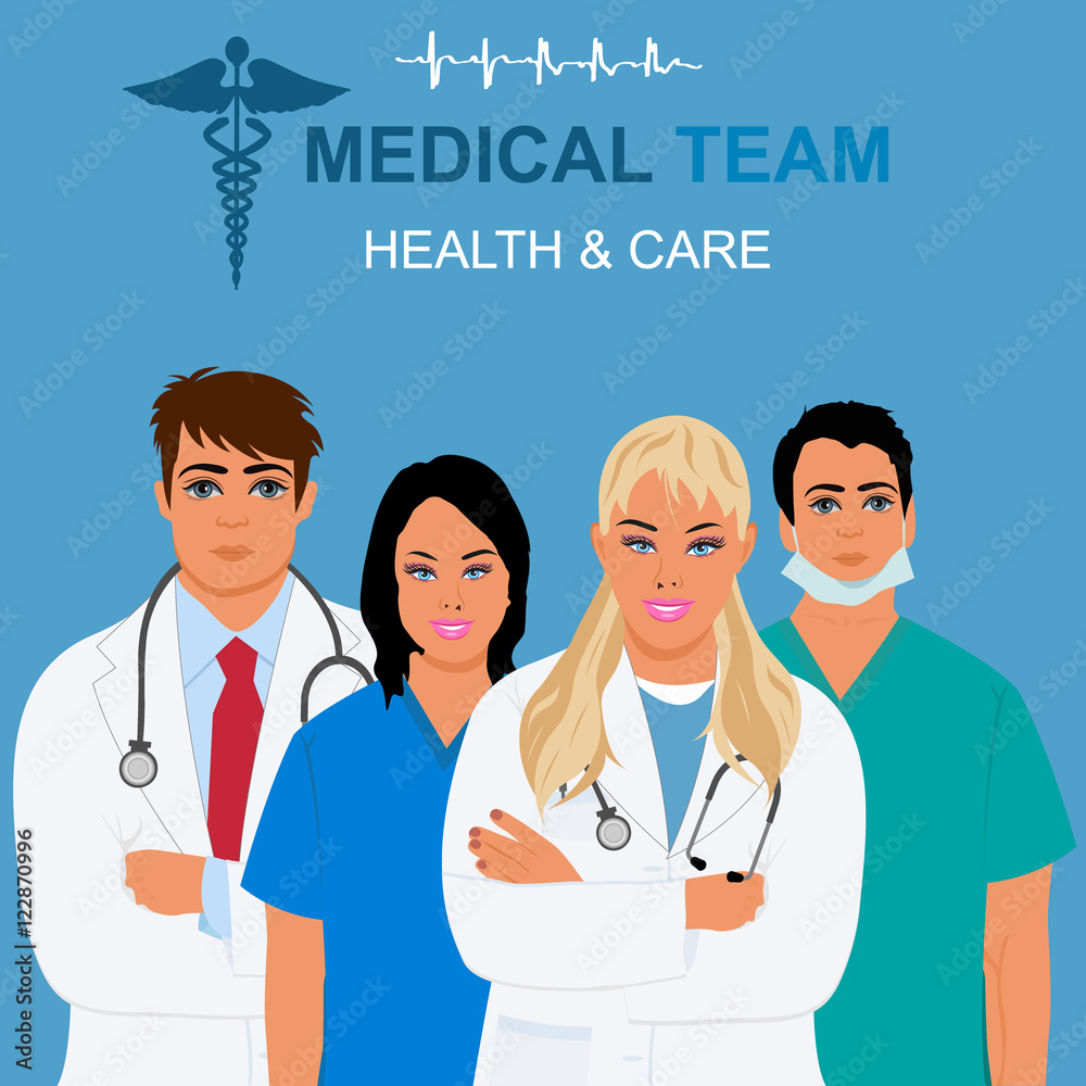 medical team and health care concept, vector illustration Stock Vector ...