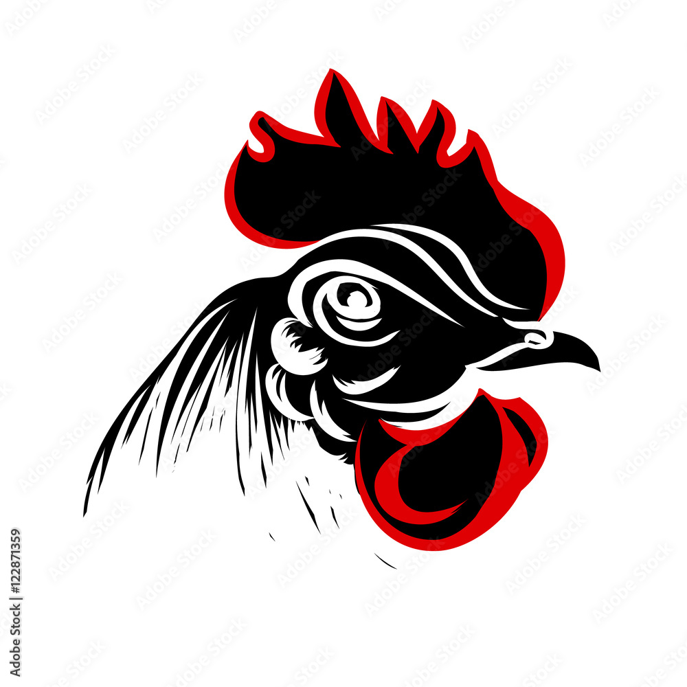 Rooster Head Silhouette