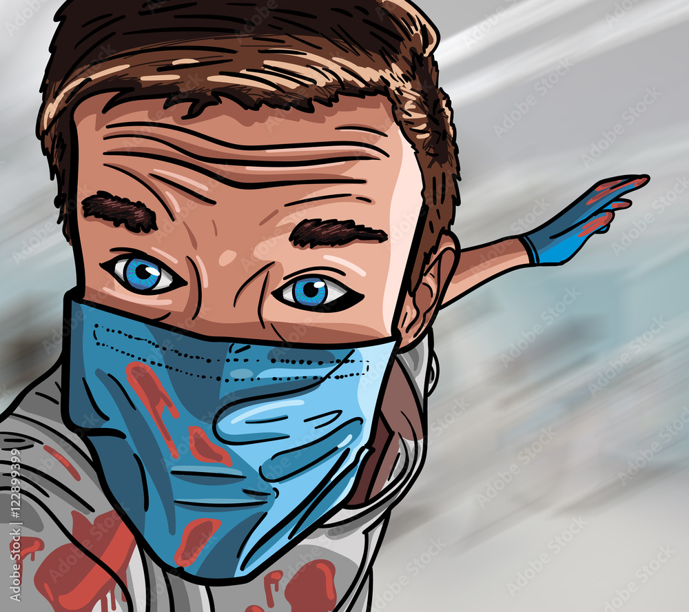 Hand drawn portrait of a surgeon Stock Illustration | Adobe Stock