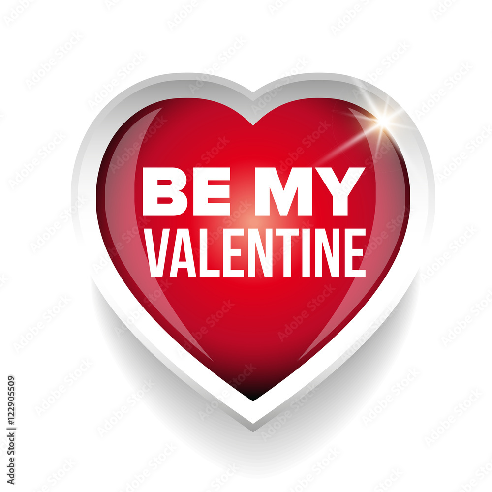 Be my Valentine vector heart Stock Vector | Adobe Stock
