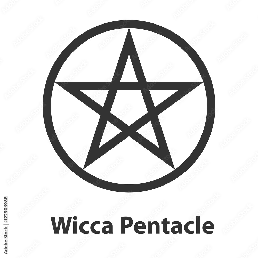 Icon of Pentacle or Pentagram symbol. Wicca religion, occult sign Stock ...
