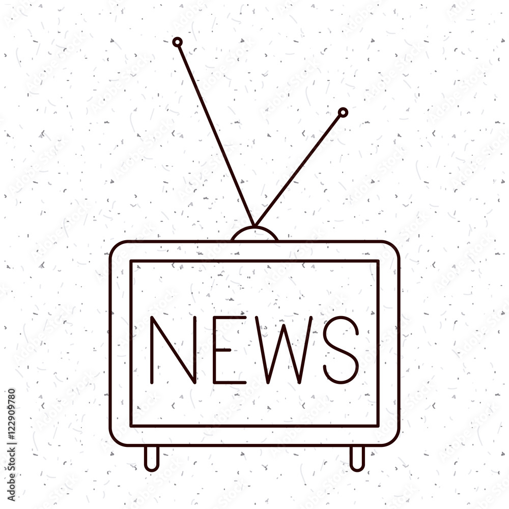 News and tv icon. News media communication broadcasting theme. Texture ...