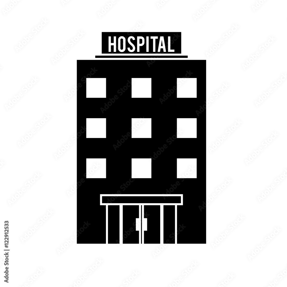 Hospital Building Icon Vector