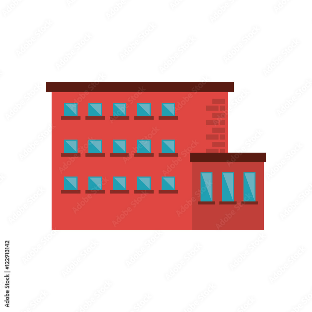 Building with windows icon. Architecture city and urban theme. Isolated ...