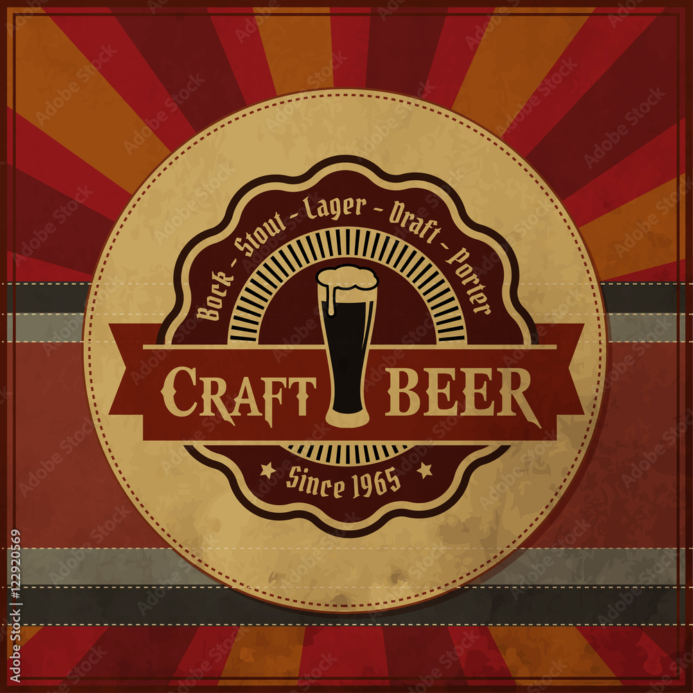Retro styled logo of beer. Good as a template of advertisement ...
