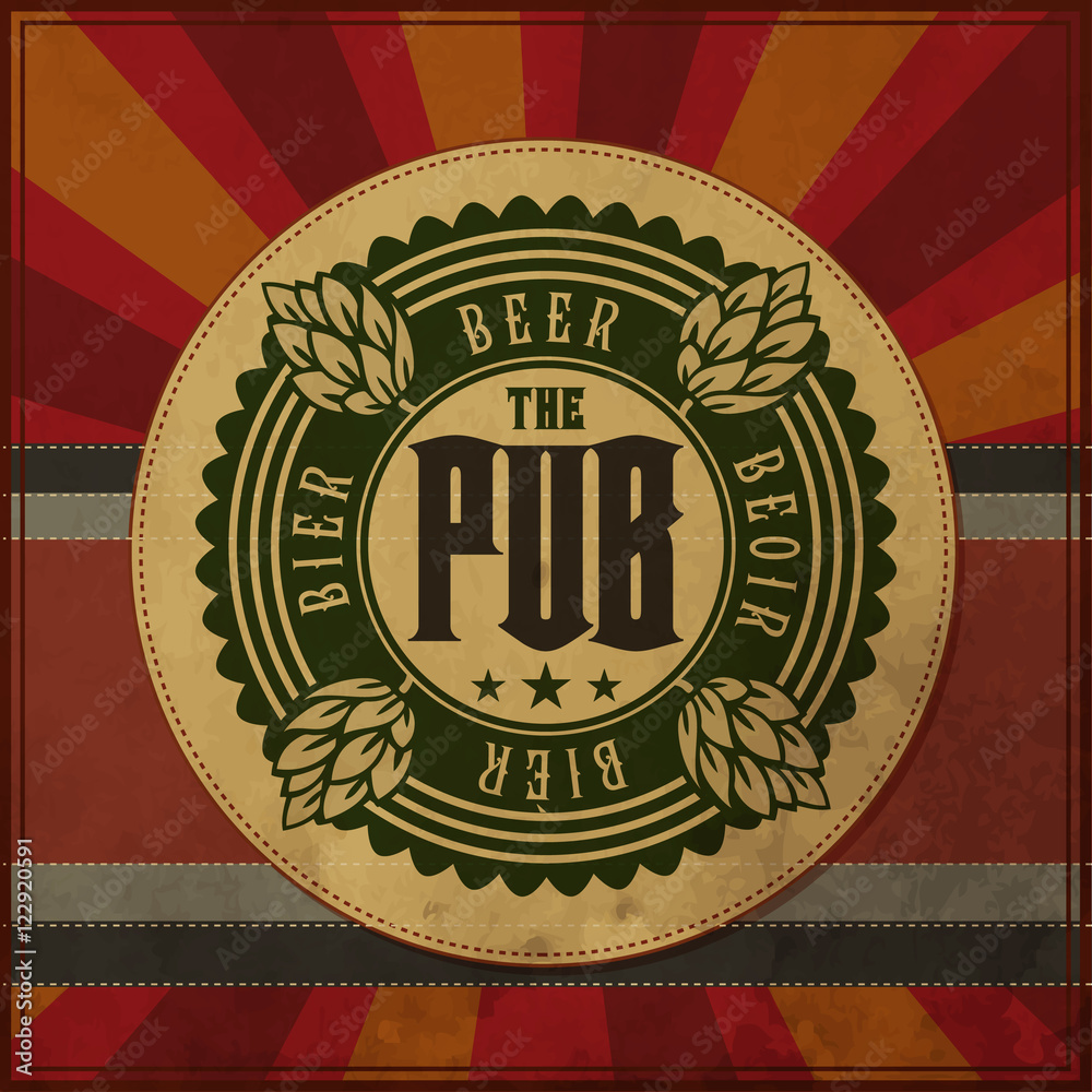 Retro styled logo of beer. Good as a template of advertisement ...