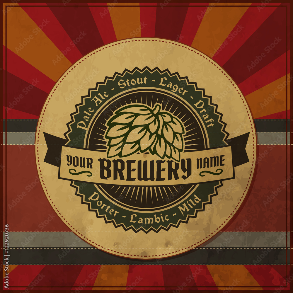 Retro styled logo of beer. Good as a template of advertisement ...