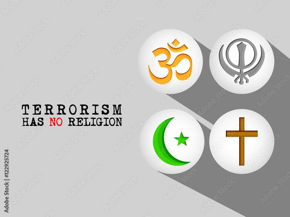 Religious symbols with text against gray background Stock Vector ...