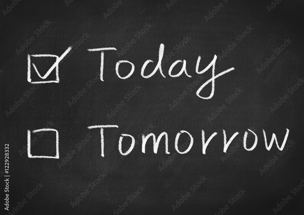 today or tomorrow ilustración de Stock | Adobe Stock