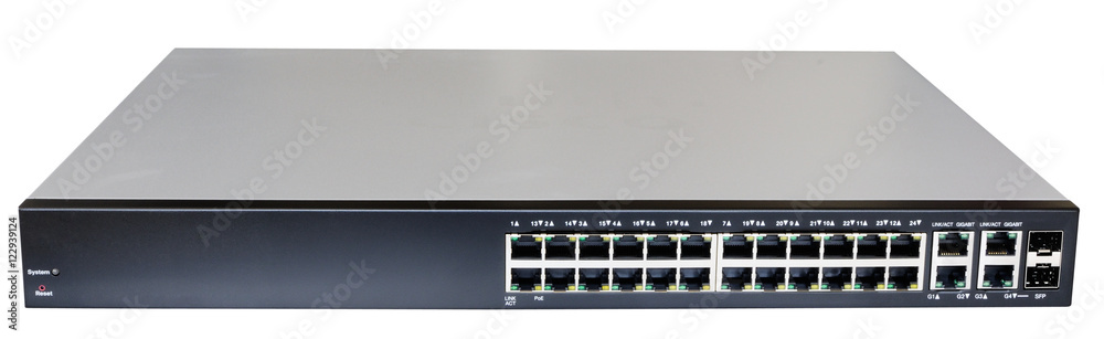Network switch front view Stock Photo | Adobe Stock