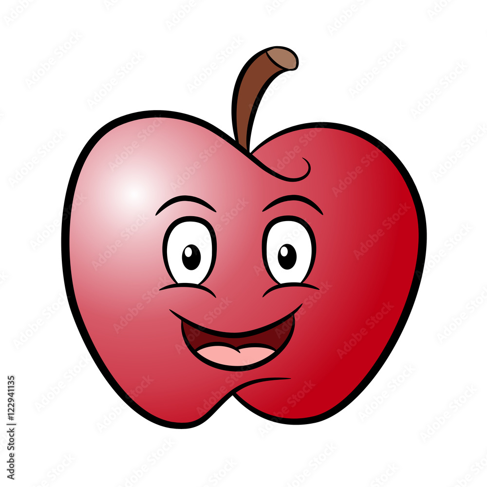 Apple Cartoon Character Stock Vector | Adobe Stock