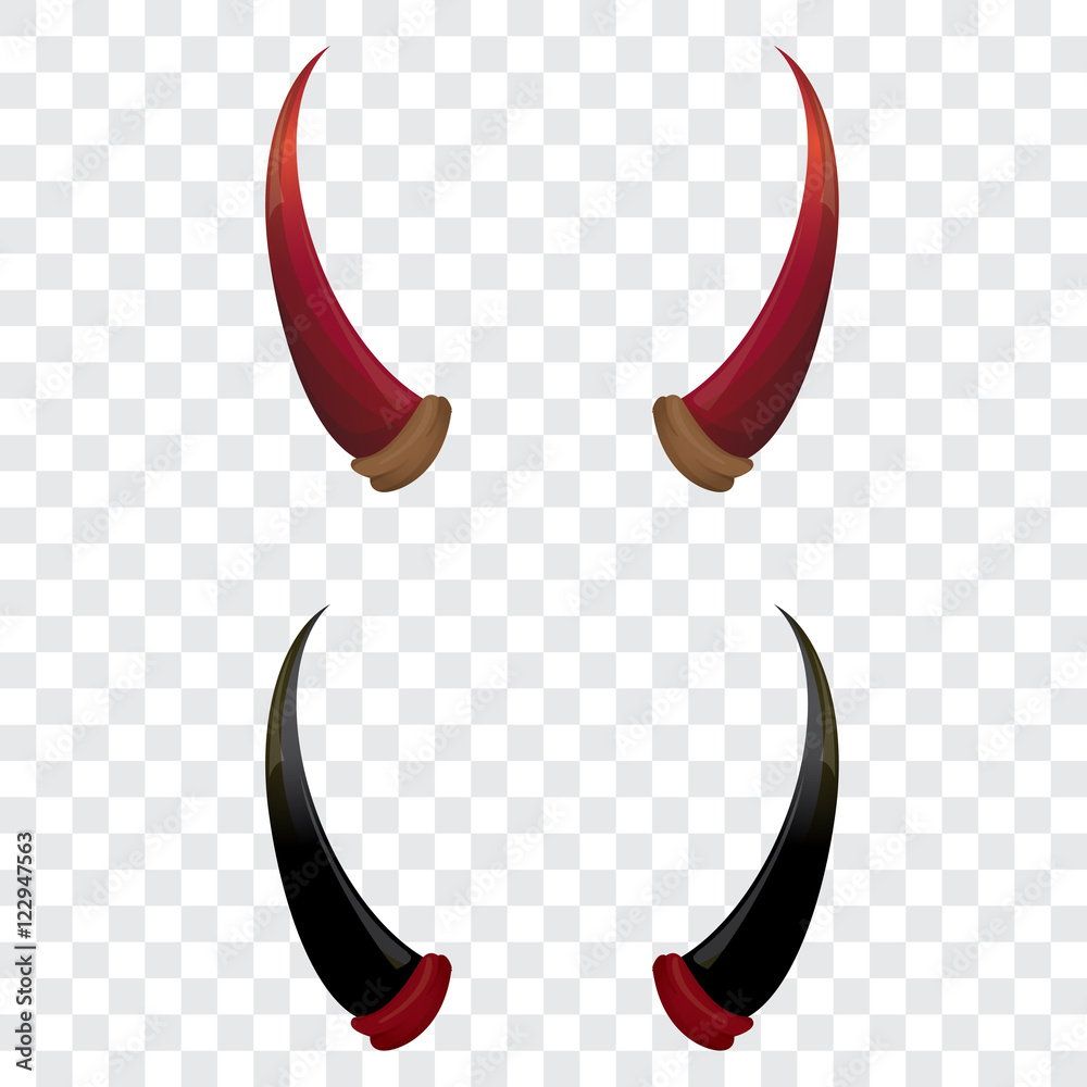 vector Red and black devil horns isolated Stock Vector | Adobe Stock