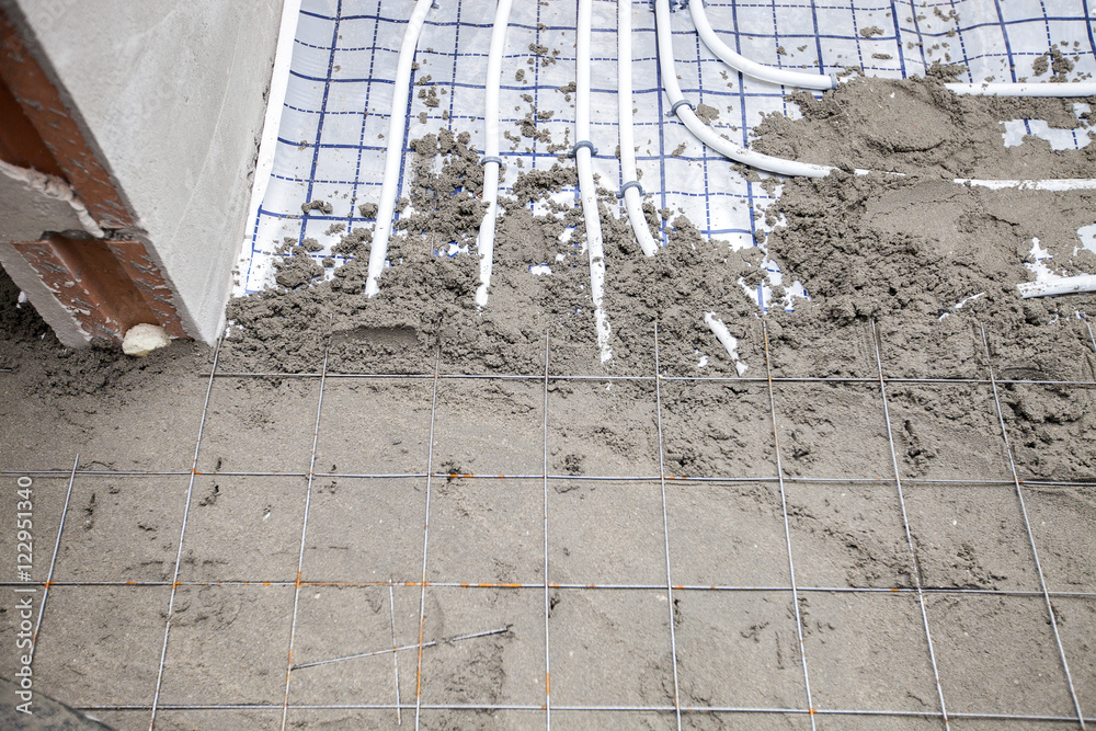 Screed flooring. POLYMER-MODIFIED SAND and CEMENT FLOOR SCREED Stock ...