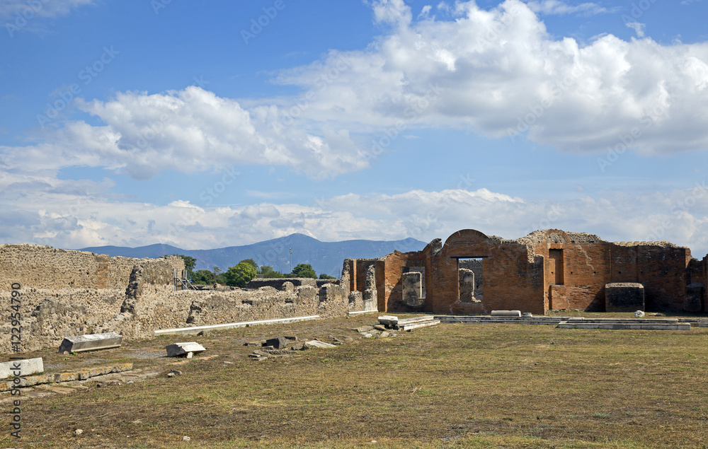Ancient Roman city of Pompeii, which was destroyed and buried by ash ...