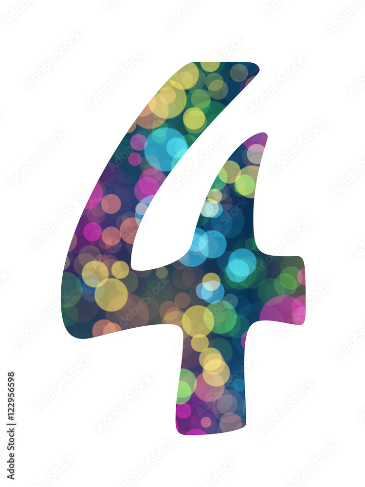 COLOURFUL CIRCLES VECTOR NUMBER ICON 4 (FOUR) Stock Vector | Adobe Stock