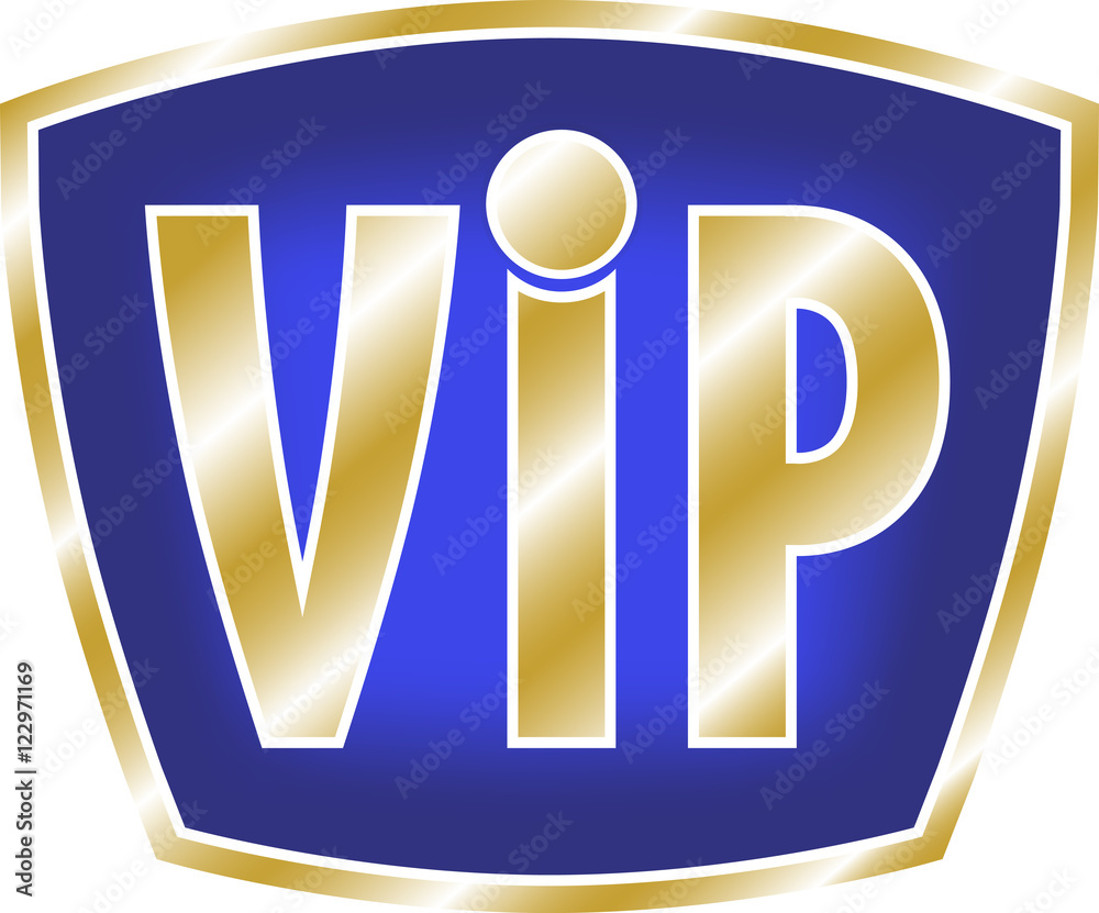 VIP sign royal blue with glow vector de Stock | Adobe Stock