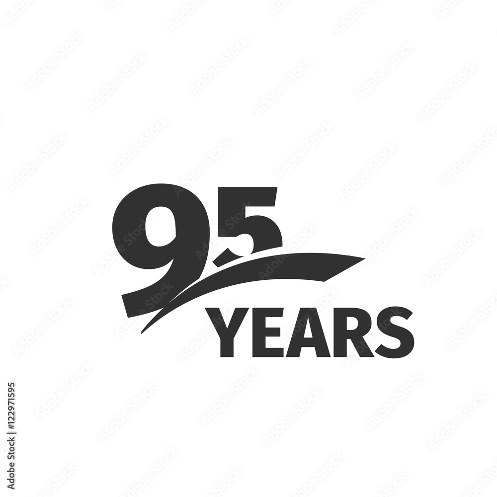 Isolated abstract black 95th anniversary logo on white background. 95 ...