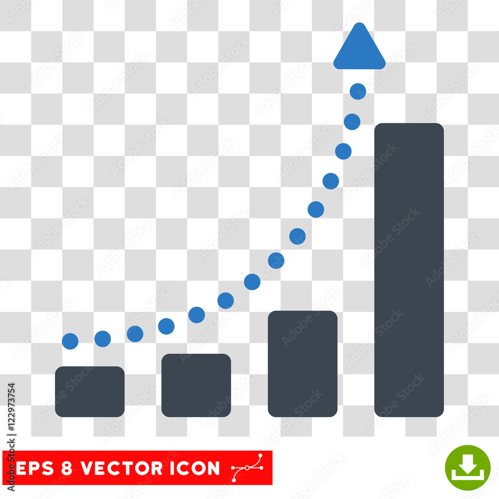 Vector Bar Chart Trend EPS vector pictogram. Illustration style is flat ...