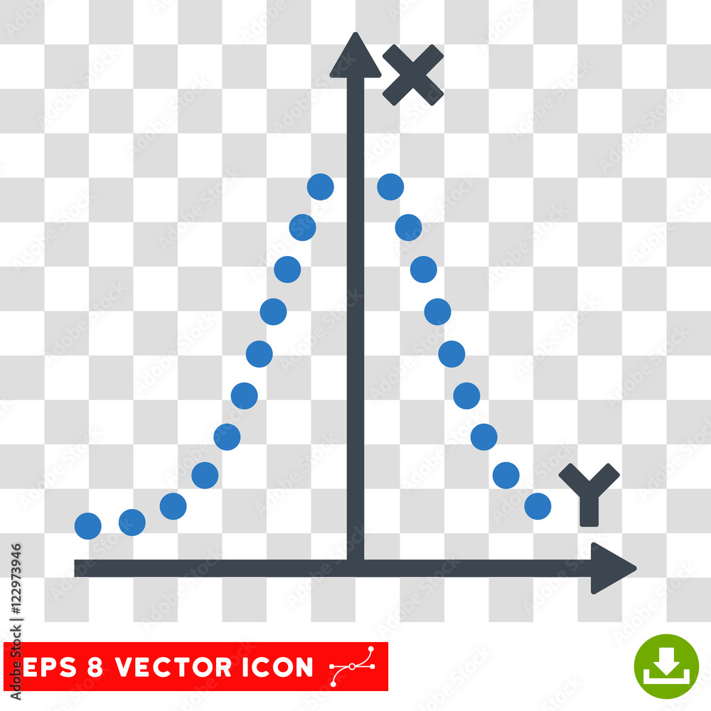 Vector Gauss Plot EPS vector icon. Illustration style is flat iconic ...