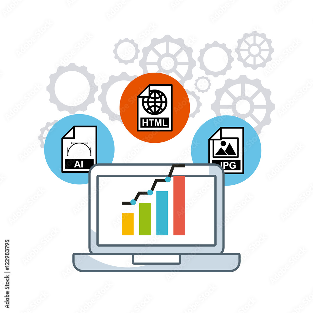 management of electronic formats vector illustration design Stock ...