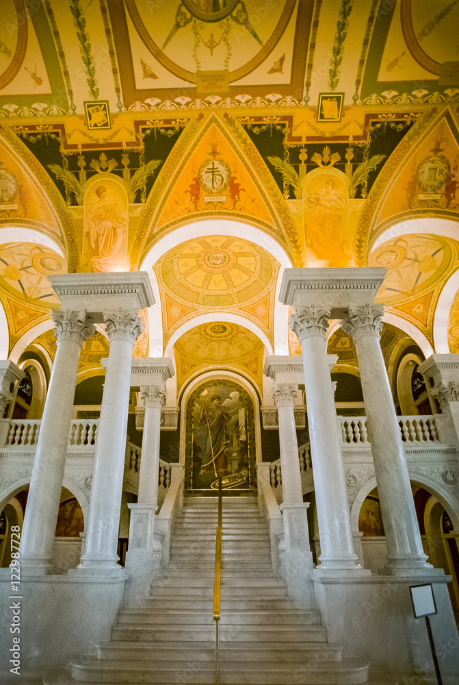 Main stairway to the second floor of the newly renovated Jefferson ...