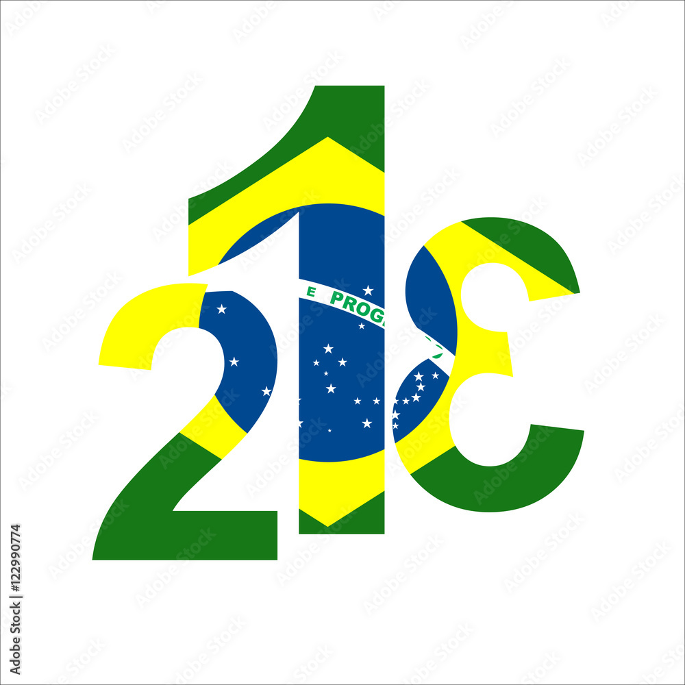 first, second and third place, figures from the Brazilian flag, the ...