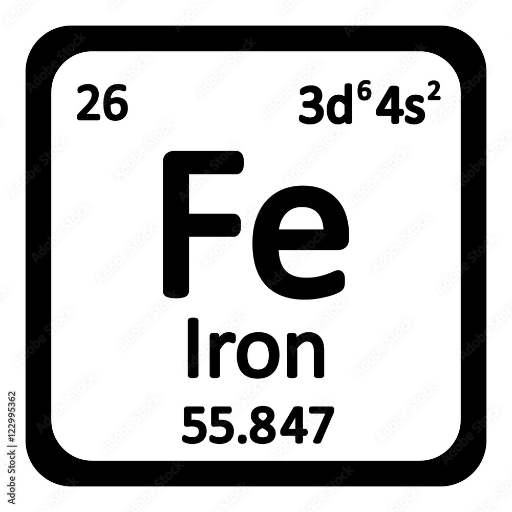 Periodic table element iron icon. Stock Vector | Adobe Stock
