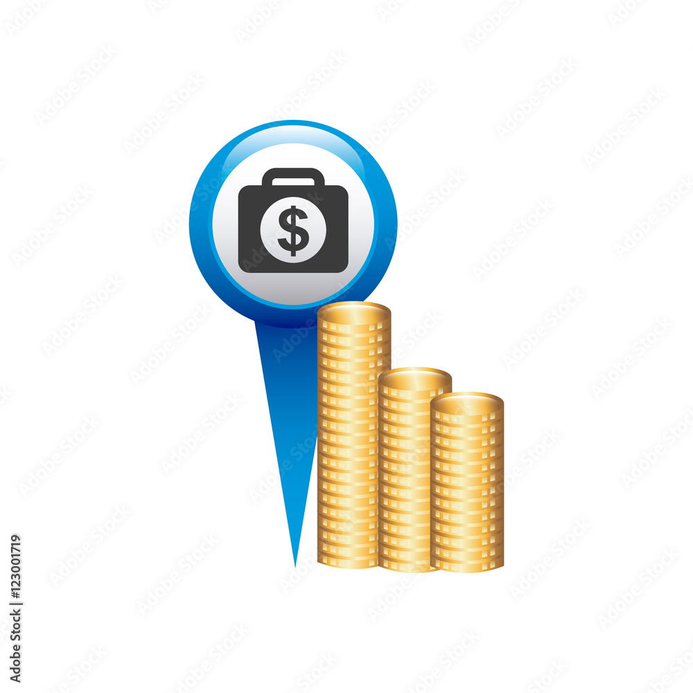 pin pointer with money icon vector illustration design Stock Vector ...