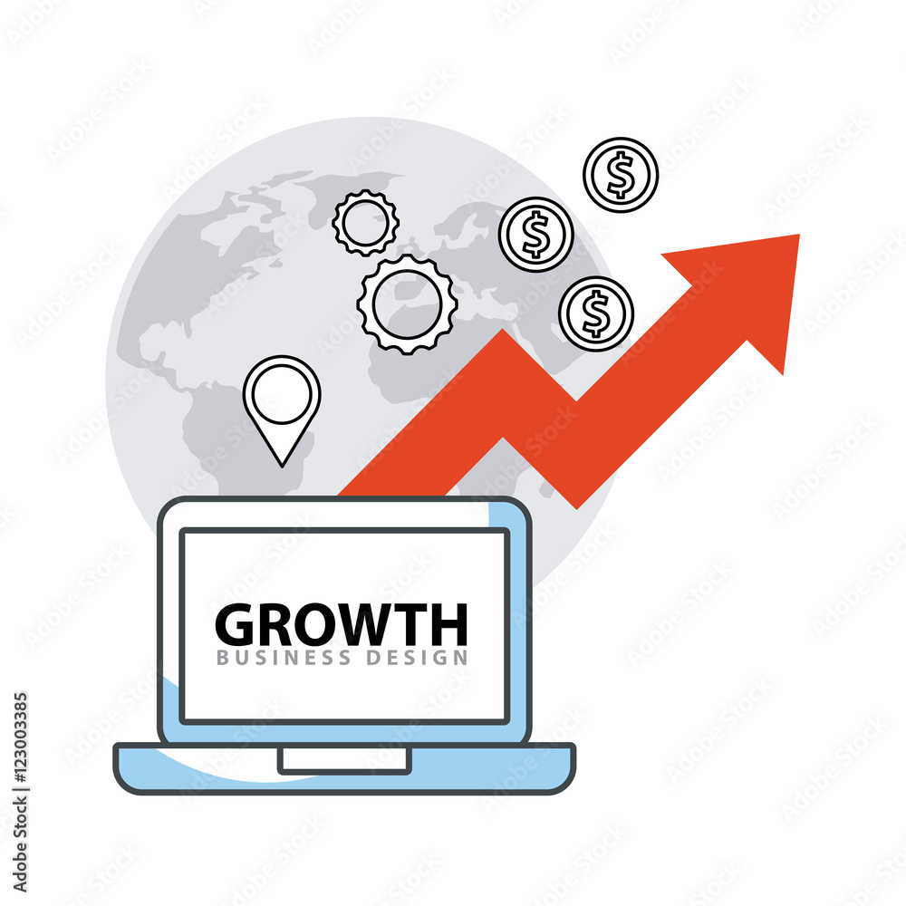 Business growth funds flat icons vector illustration design Stock ...