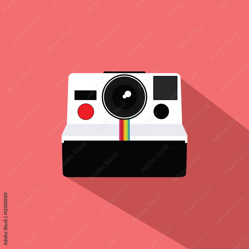 Polaroid Vintage Camera Flat Design Vector Illustration Stock Vector ...