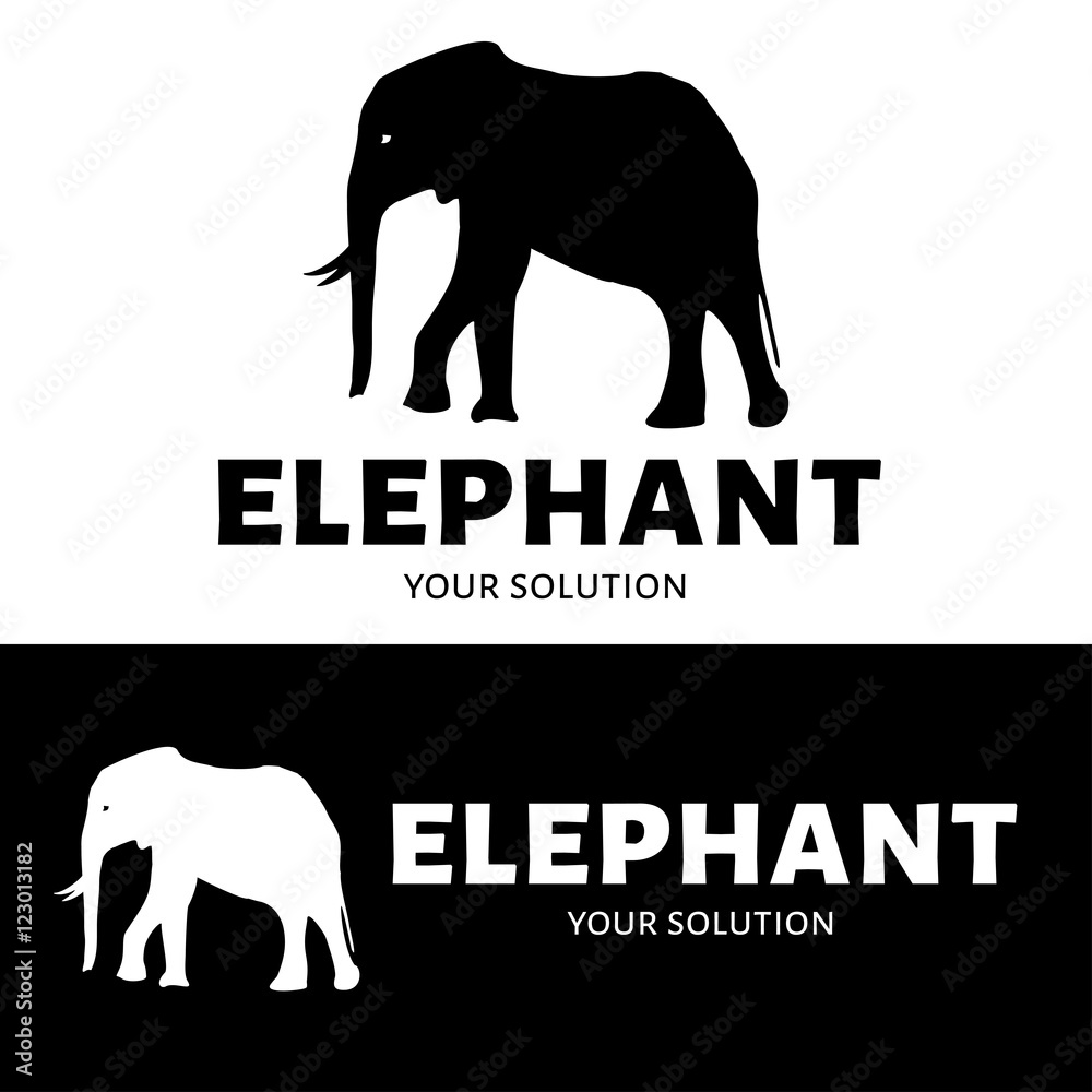 Vector logo elephant. The silhouette of an elephant. Brand logo Stock ...
