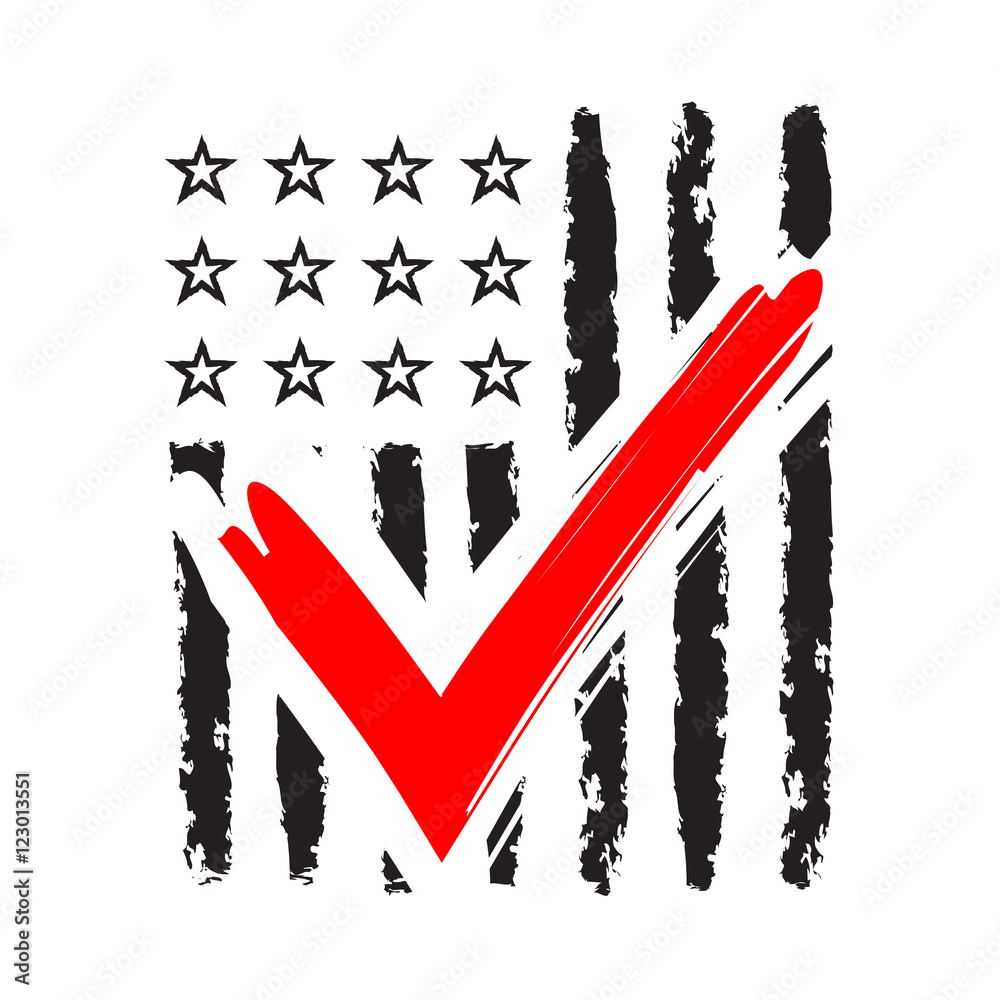 Presidential election USA sign. Black and red design on white ...