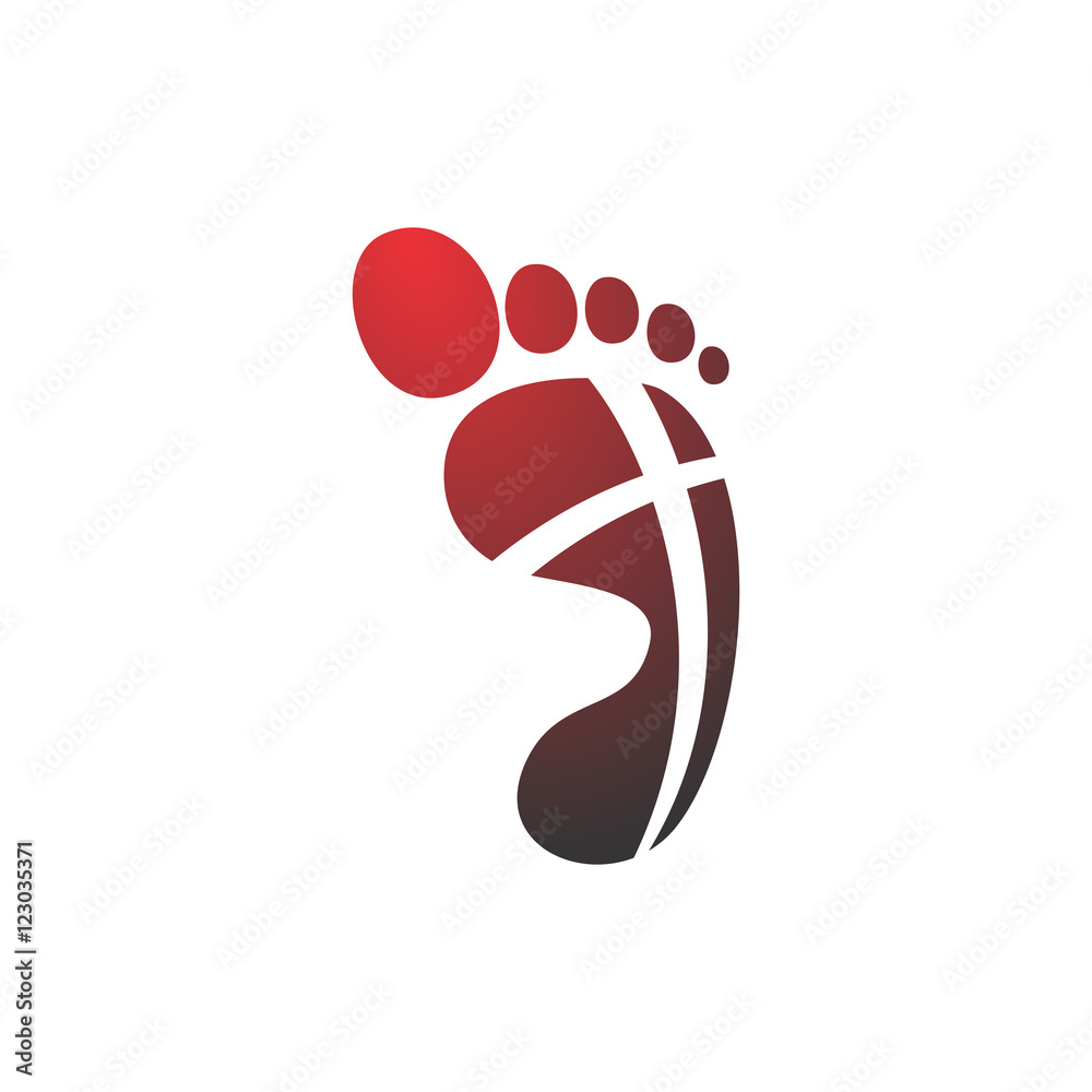 Foot Cross Church Logo Icon Stock Vector | Adobe Stock