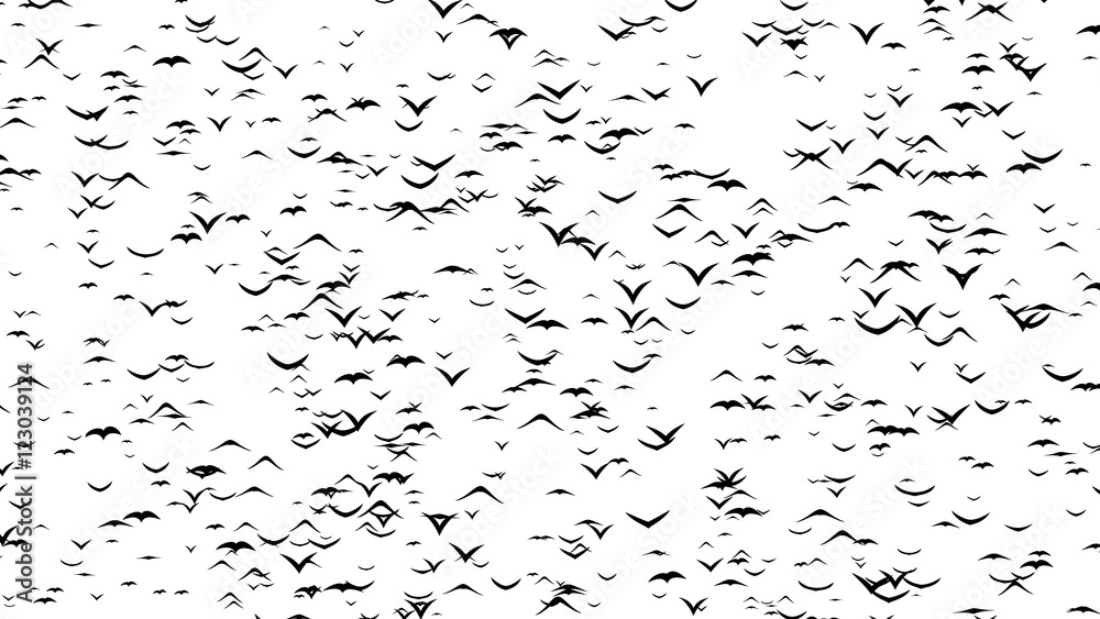 A flock of flying birds forms RIP - part of timelapse, stop motion, gif ...