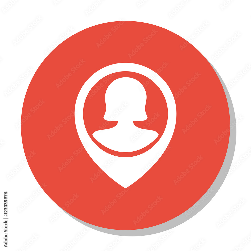 Vector Illustration Of Human Resources Symbol On Pin Female User Icon ...