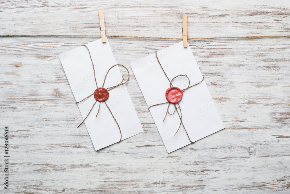 Mail envelope on rope Stock Photo | Adobe Stock