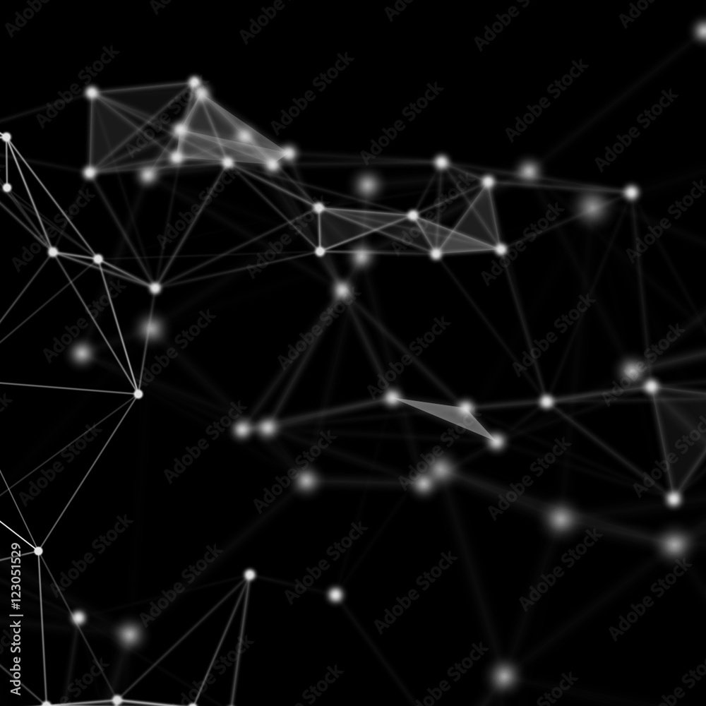 Abstract cybernetic particles background. Plexus fantasy technology ...