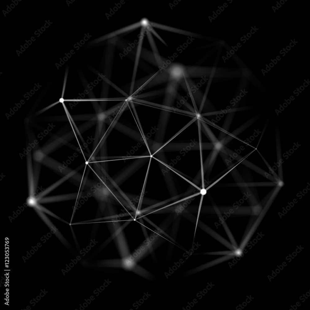 Abstract Cybernetic Particles Background Plexus Fantasy Technology Background 3d Illustration