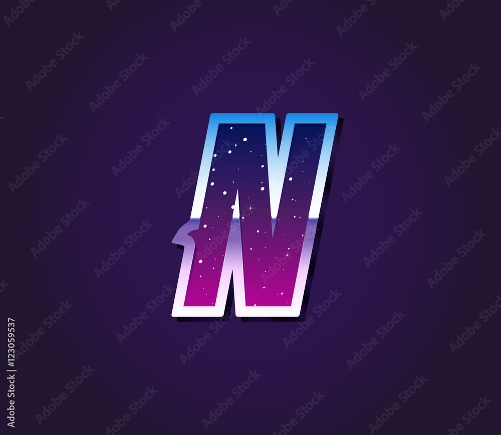 80s Style Retro Sci-Fi Universe Font Vector Stock Vector | Adobe Stock