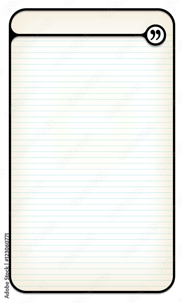 Black text box for your text with lined paper and quotation mark Stock ...